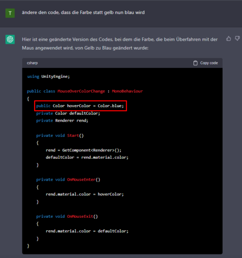 ChatGPT bei der Spieleprogrammierung mit Unity – GameDev-Profi